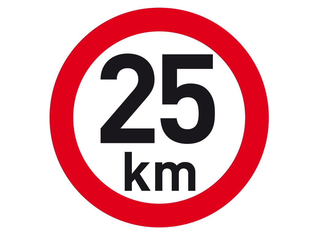 Reflexná samolepka rýchlosť 25 km, priemer 200 mm | Top Prívesy SK